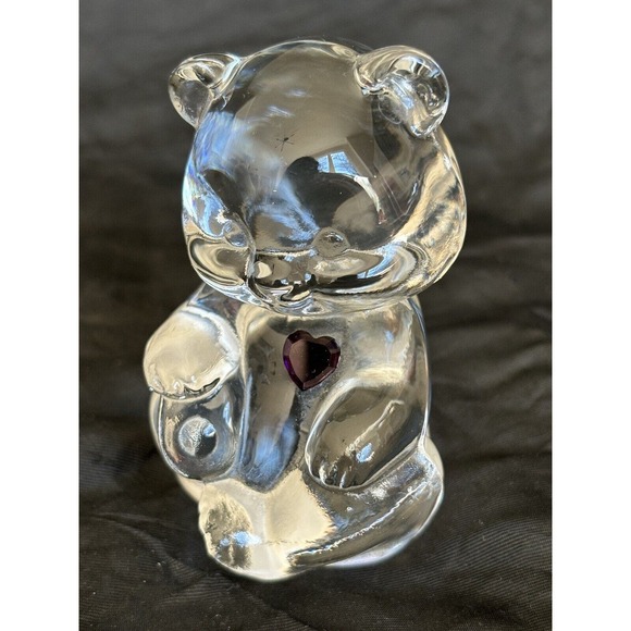 Fenton | Art | Vintage Fenton Teddy Bear Clear Glass Figurine February ...
